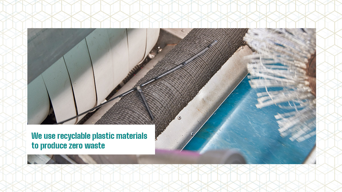 We use recyclable plastic materials to produce zero waste